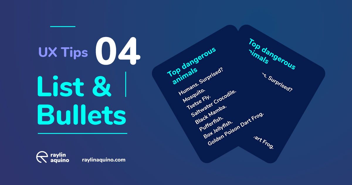 UX Tips 004 - Lists with Bullets and Indentation - Raylin Aquino